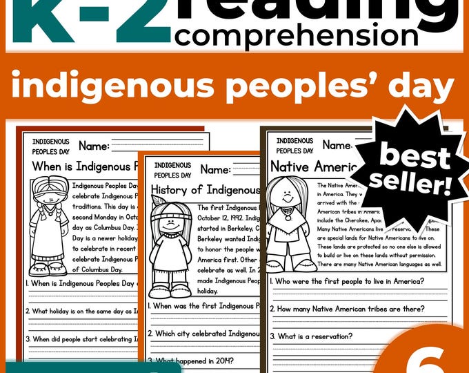 K-2 Reading Comprehension Worksheets, Indigenous Peoples Day Passages ...