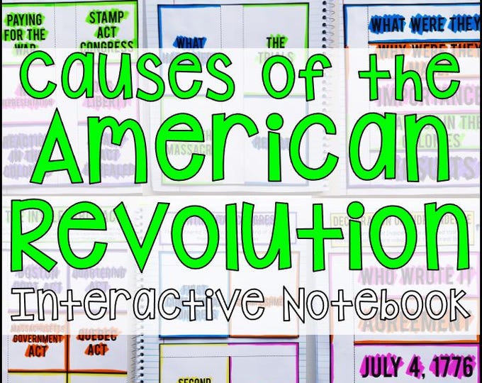 Causes of the American Revolution Interactive Notebook, History Lesson ...