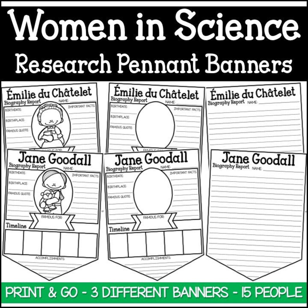 Women in Science Research Pennant Banner Project | 3-5 | Homeschool ...
