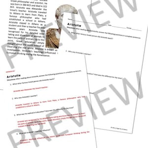 Aristotle Ancient Greece Reading Worksheets and Answer Keys - Etsy