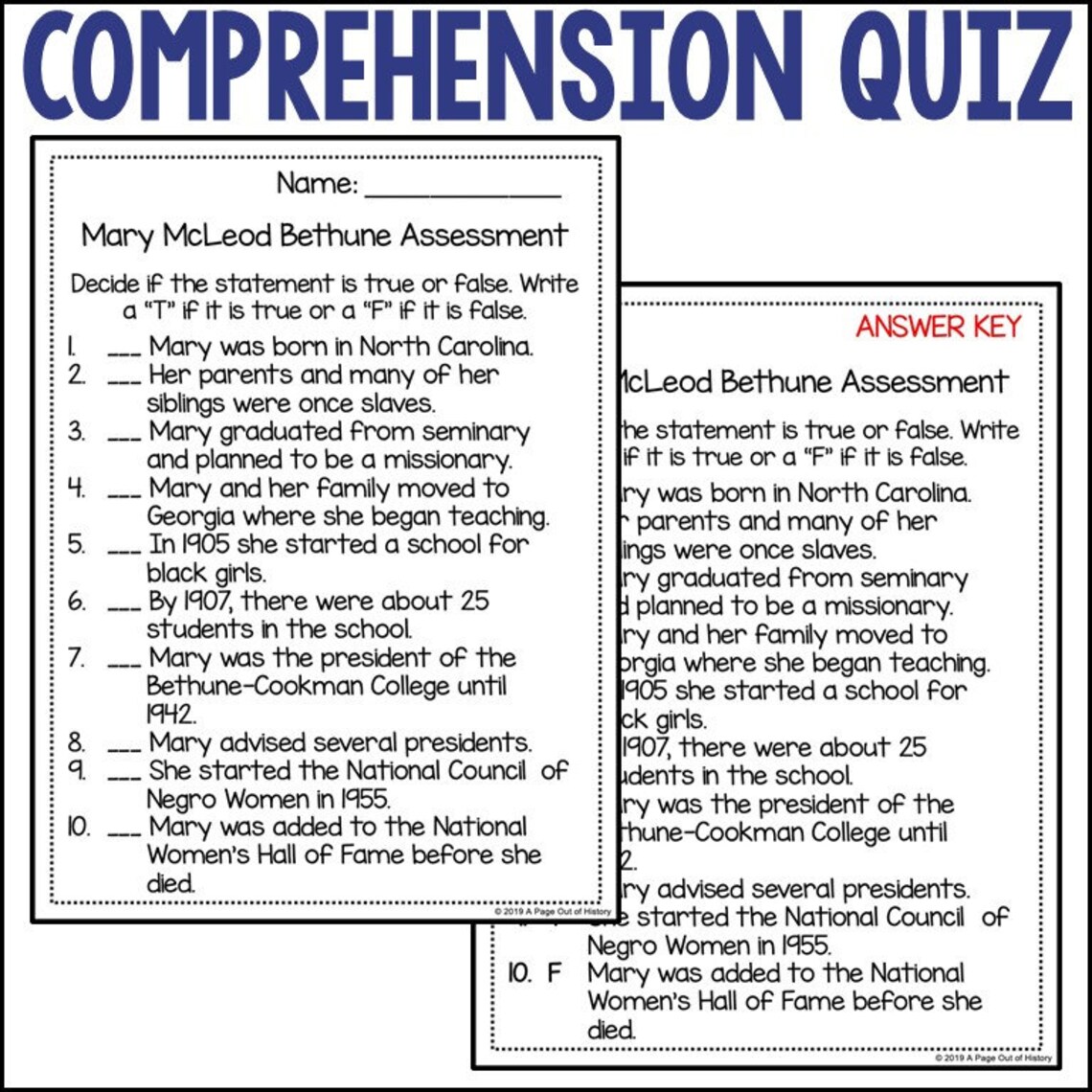 Mary Mcleod Bethune Biography Unit Pack 3-5 Homeschool Social Studies ...