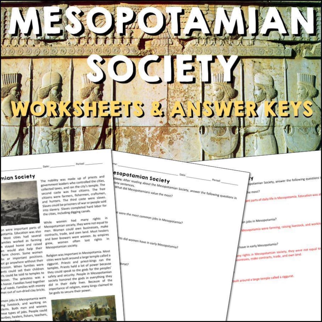 Mesopotamian Society Reading Practice Worksheets, Greek Mythology ...