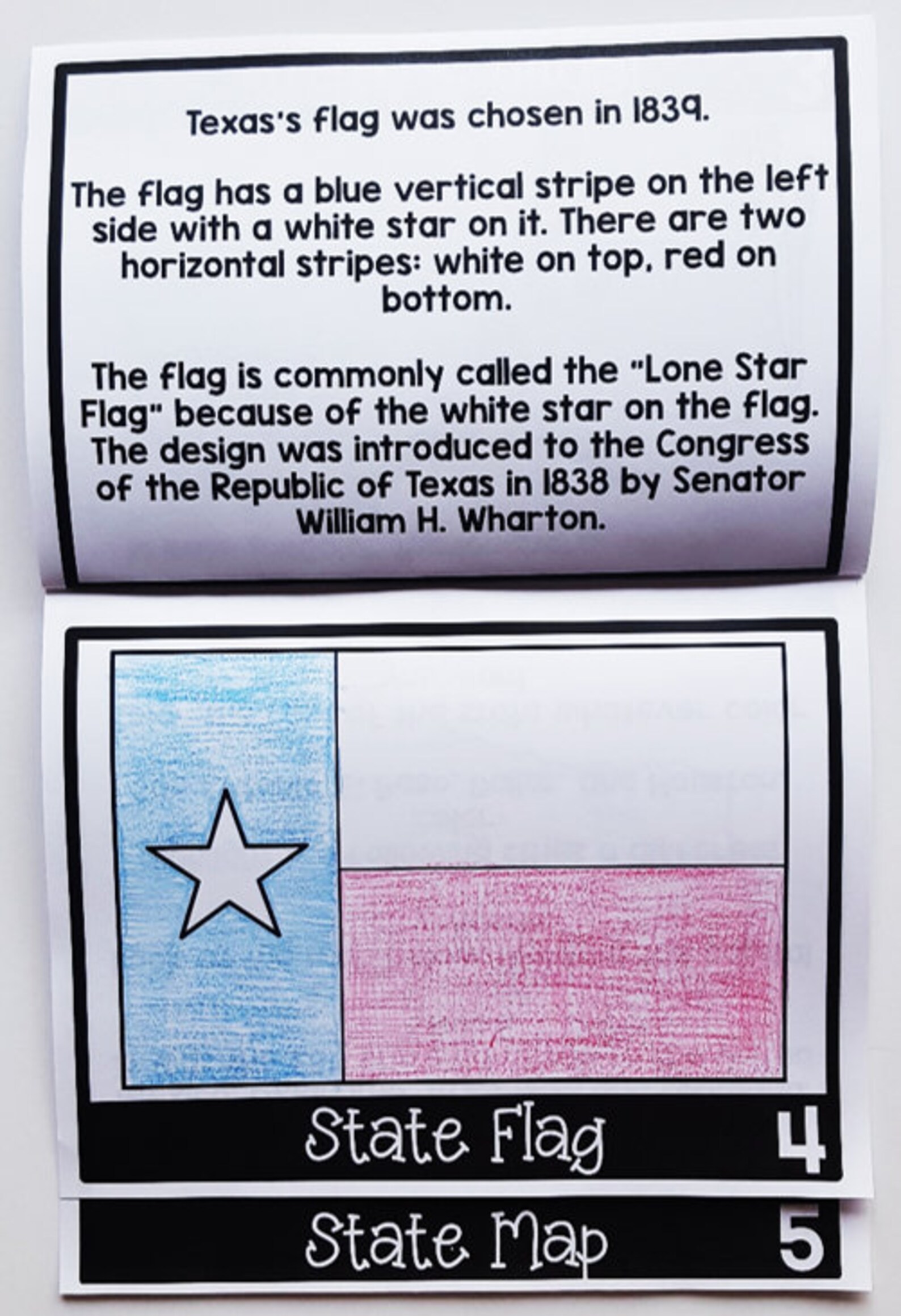 Texas State Flip Book | 3-5 | Homeschool | Social Studies Printable ...