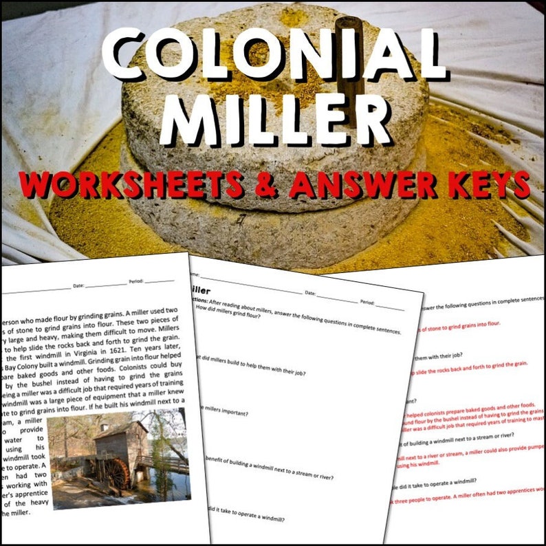 Colonial Miller Reading Worksheets and Answer Keys | 6-12 | Homeschool ...