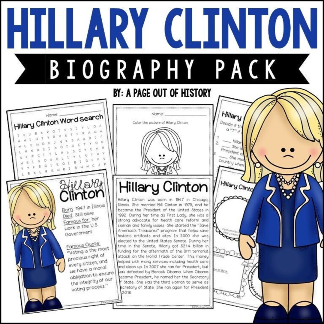 No Prep Printable Biography | Hillary Clinton Reading Passage, Timeline ...