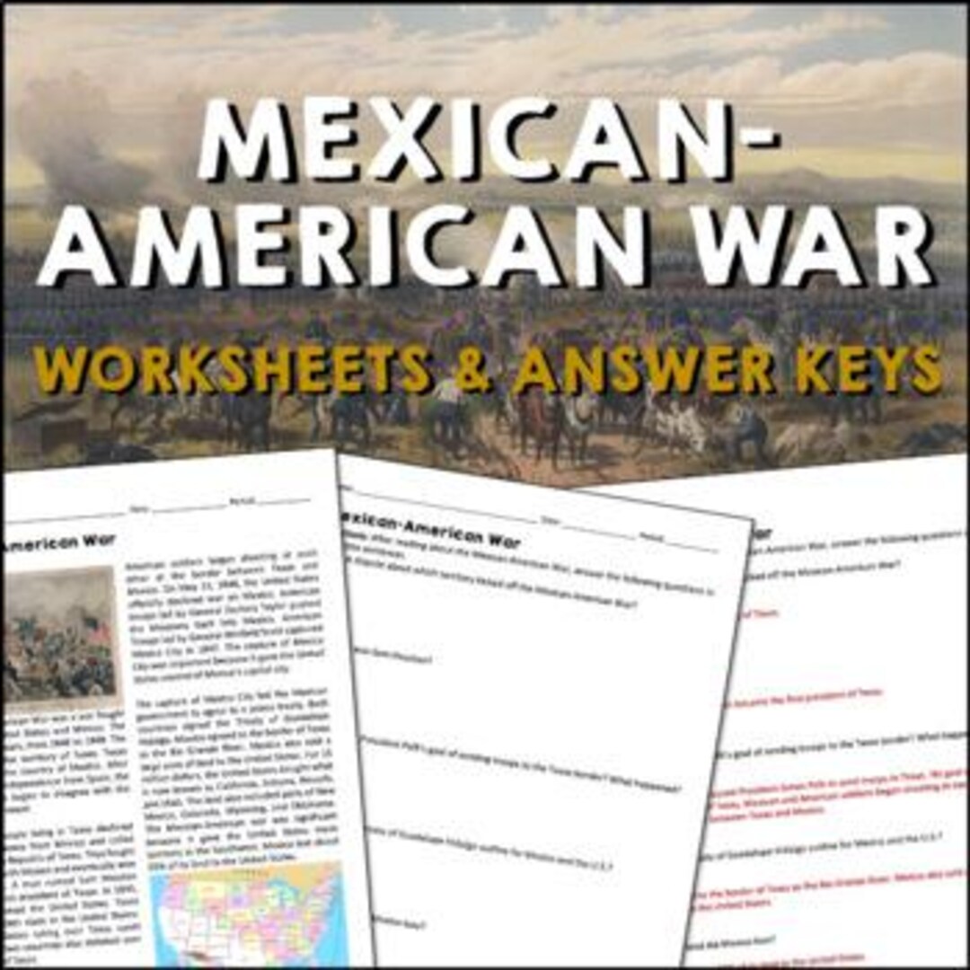Mexican-american War Westward Expansion Reading Worksheets, Mexican ...