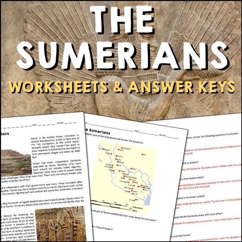 The Sumerians Reading Worksheets and Answer Keys - Etsy