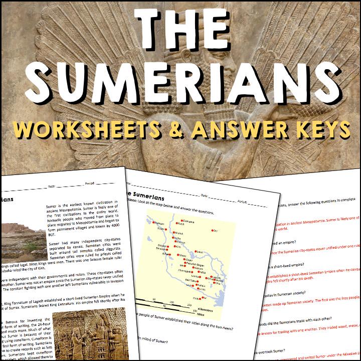 The Sumerians Reading Passages, Worksheets With Questions and Answer ...
