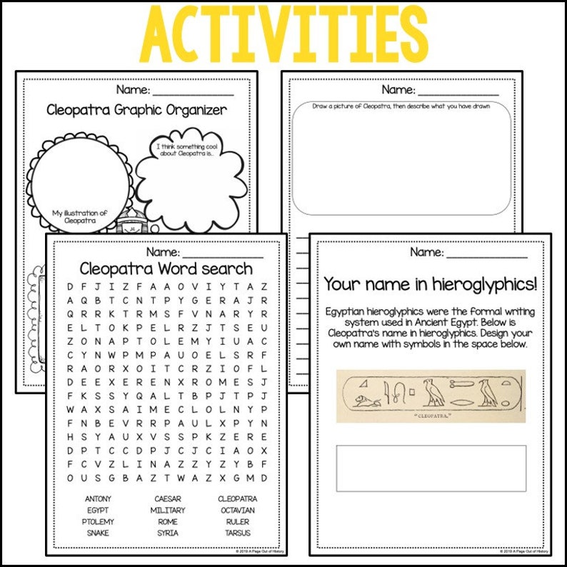 Cleopatra Biography Unit Pack | 3-5 | Homeschool | Social Studies ...