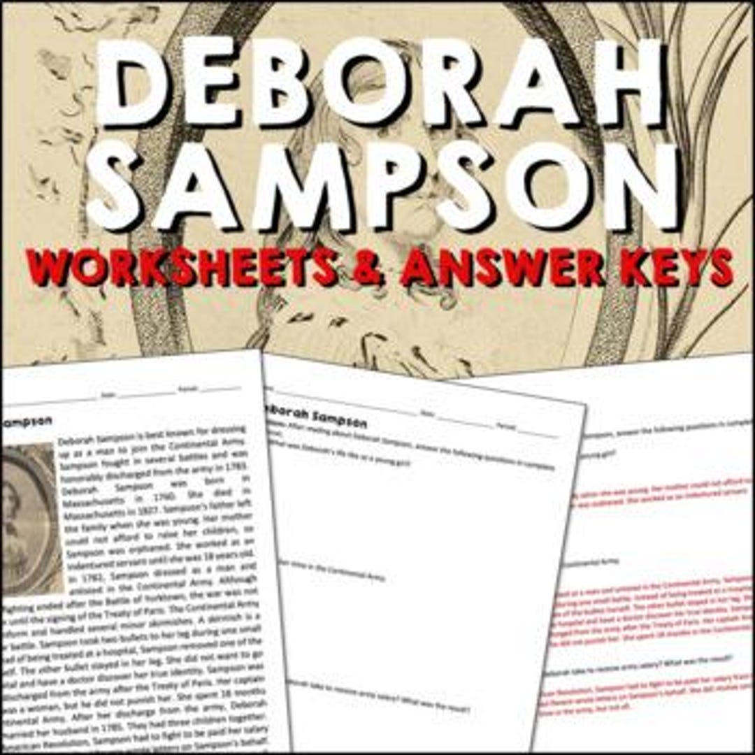 Deborah Sampson American Revolution Reading Worksheets, Us History ...