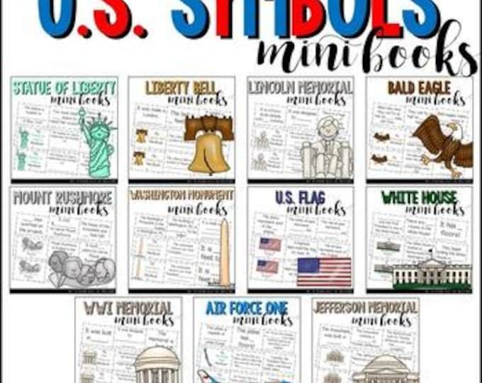 US Symbols Mini Books Bundle, Reading Comprehension Passages ...