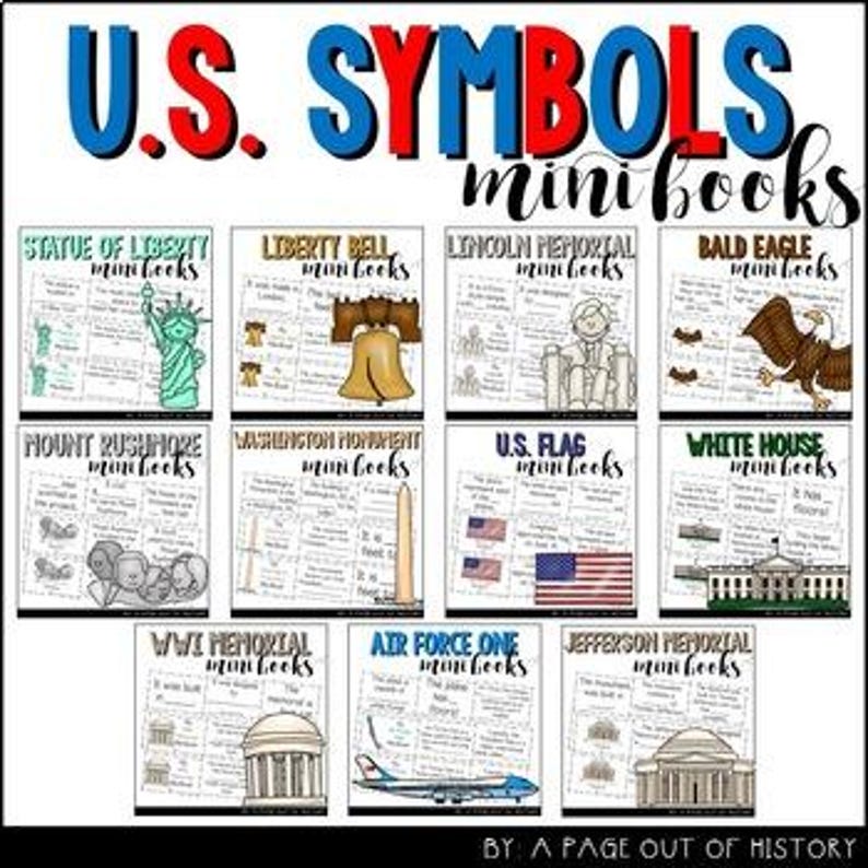 US Symbols Mini Books Bundle, Reading Comprehension Passages ...