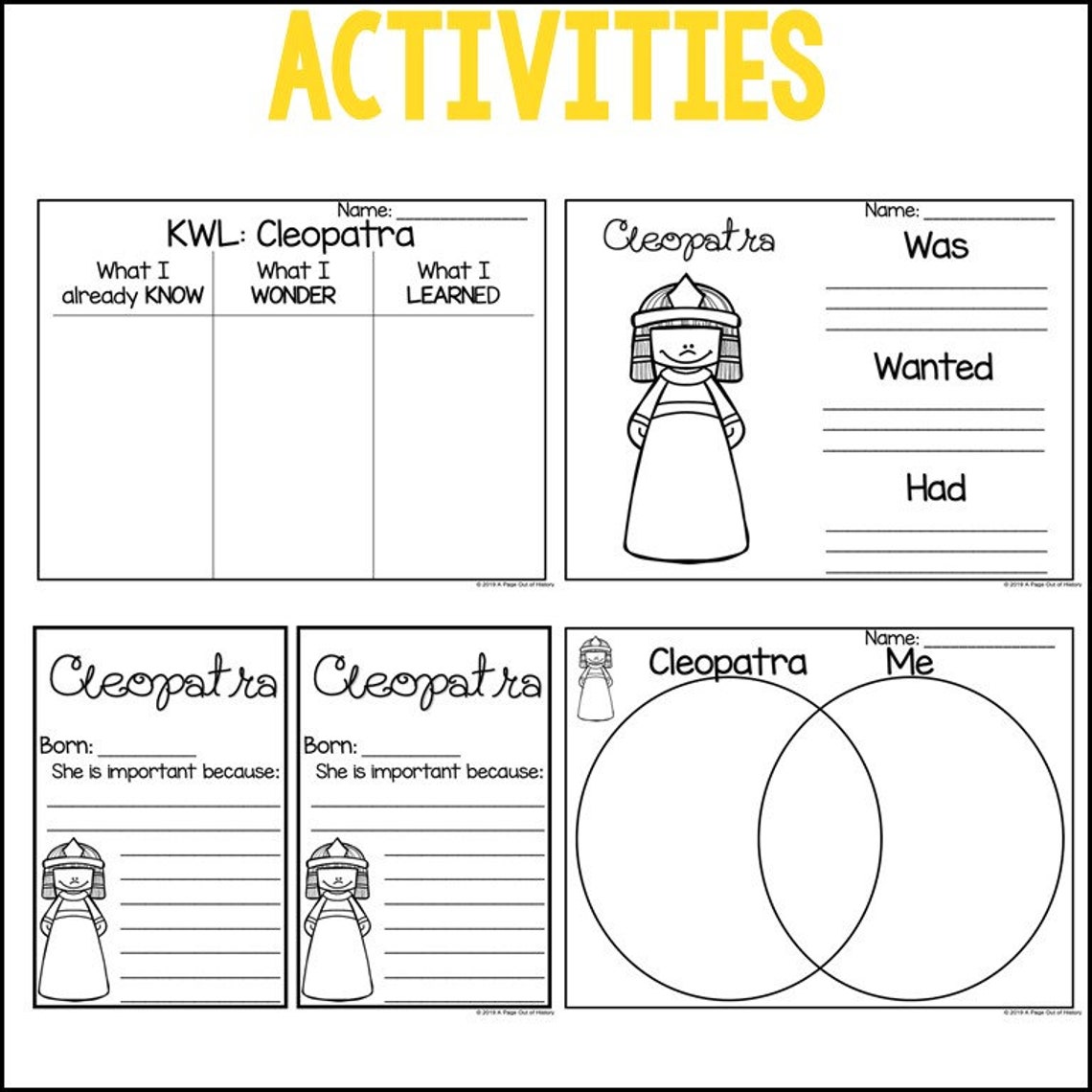 Cleopatra Biography Unit Pack | 3-5 | Homeschool | Social Studies ...