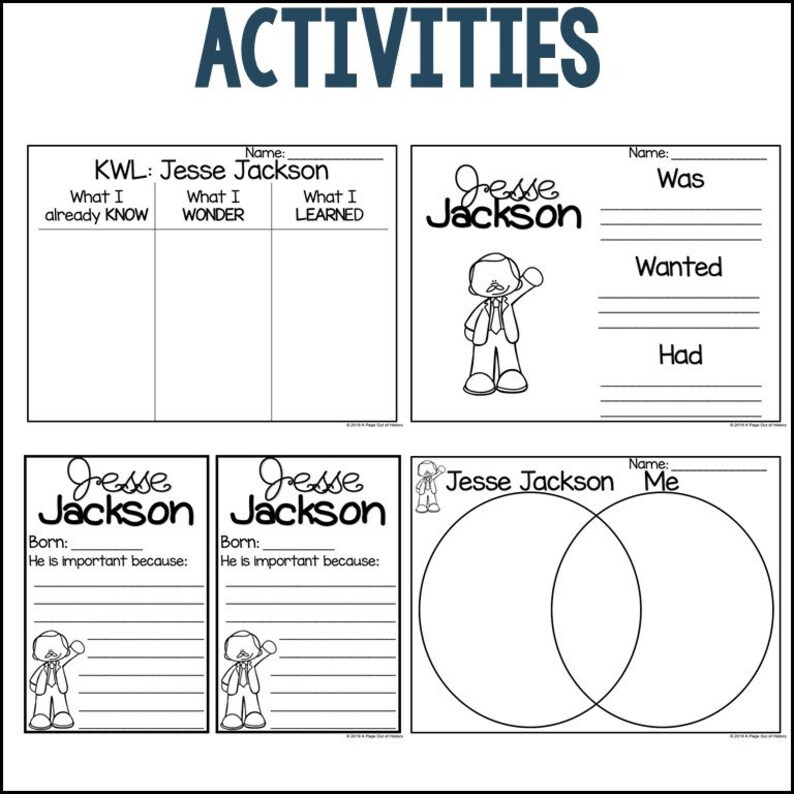 No Prep Printable Biography | Jesse Jackson Reading Passage, Timeline ...