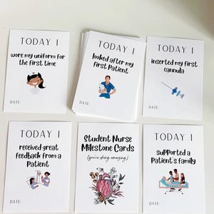 Student Nurse Milestone Cards | Nursing Student Gift | Student Nurse ...