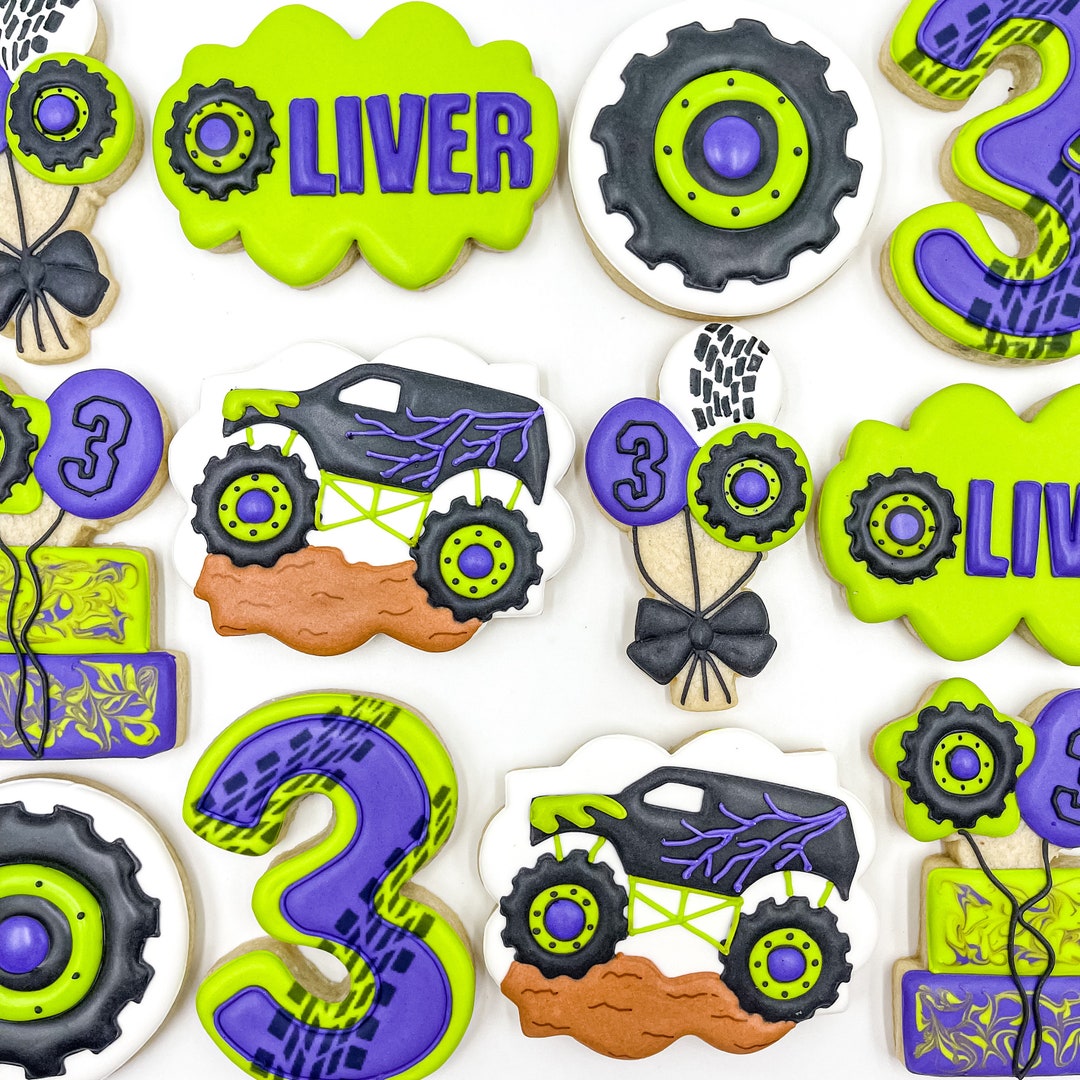 Monster Truck Cookies, One Dozen Cookies, Custom Monster Truck Cookies ...
