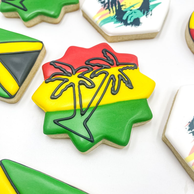 Reggae Cookies, One Dozen Cookies, Custom Rastafari Cookies, Jamaican ...