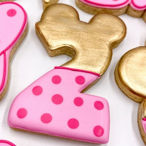 Minnie Mouse Pink and Gold Cookies, One Dozen Cookies, Custom Minnie ...