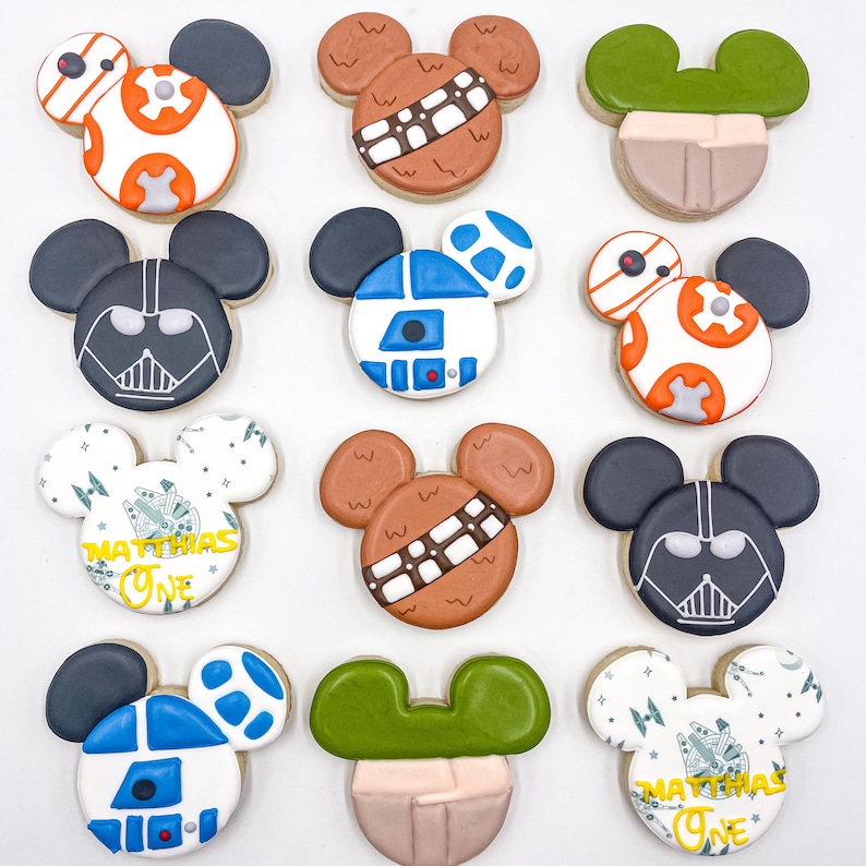 Star Wars Cookies, Dozen Cookies, Custom Star Wars Cookies, Yoda ...