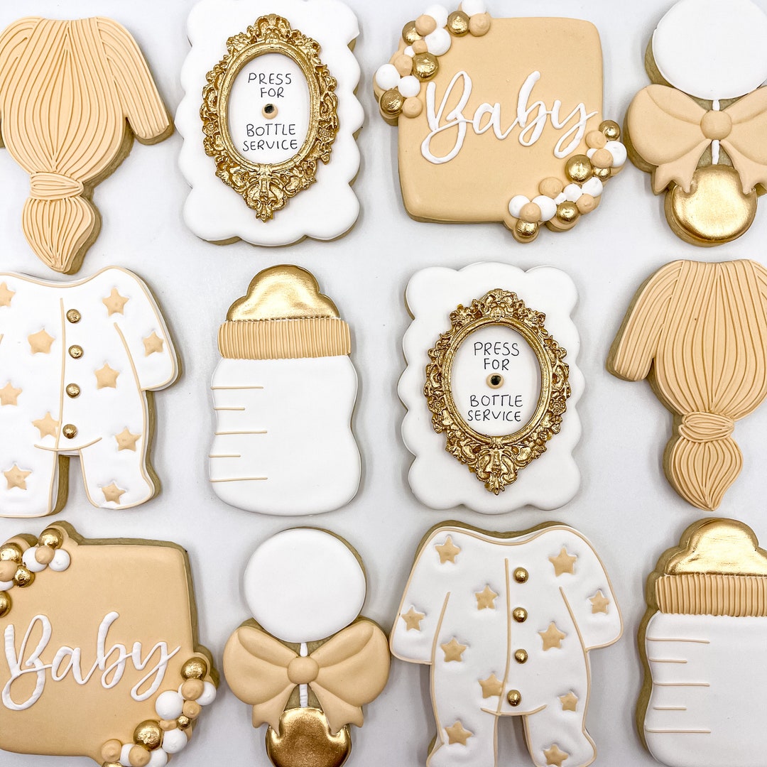 Neutral Baby Shower Cookies, One Dozen Cookies, Custom Nude Baby Shower ...