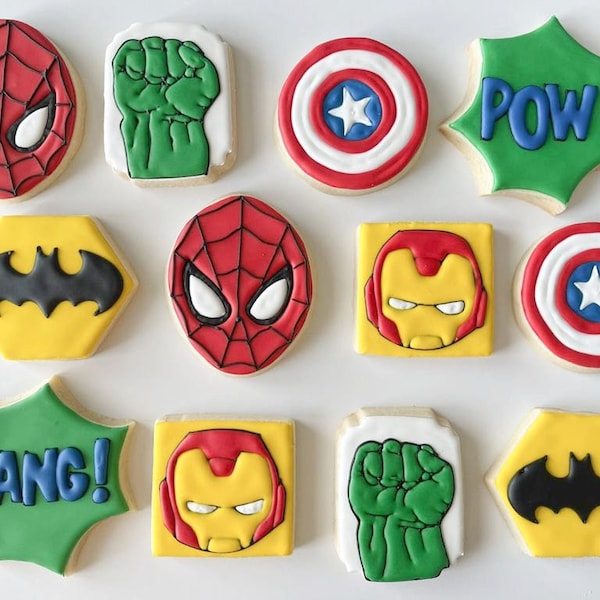 Superhero Cookies - Etsy