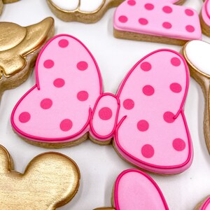 Minnie Mouse Pink and Gold Cookies, One Dozen Cookies, Custom Minnie ...