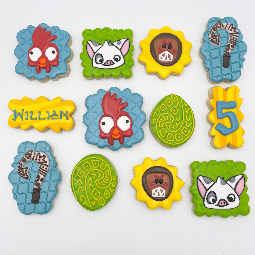 Moana Sugar Cookies, One Dozen Cookies, Custom Moana Cookies, Birthday ...