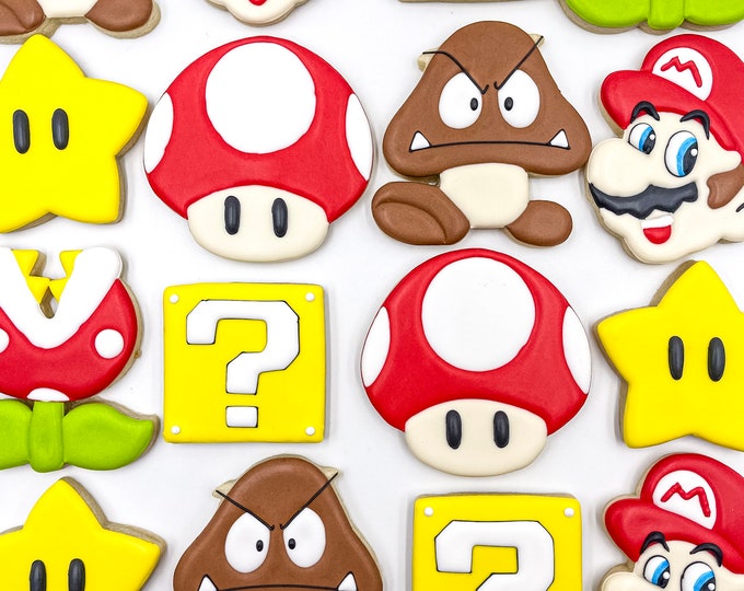 Mario Bros Sugar Cookies - Etsy