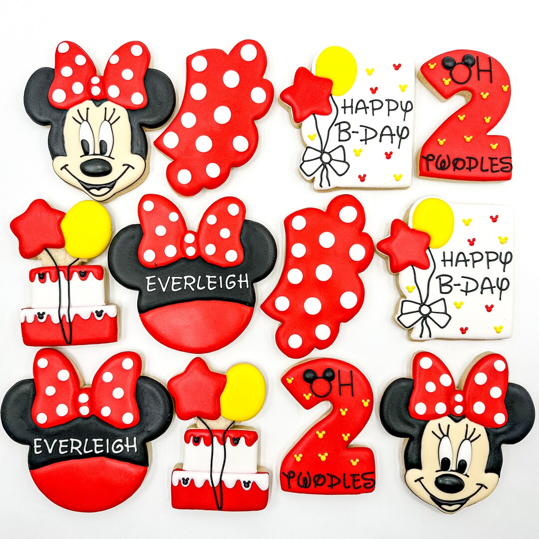 Minnie Mouse Cookies, One Dozen Cookies, Custom Minnie Mouse Oh Twodles ...