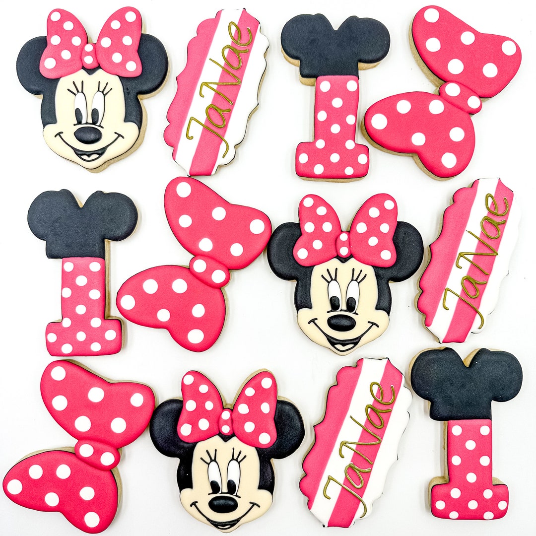 Minnie Mouse Cookies, One Dozen Cookies, Custom Minnie Mouse Fuchsia ...