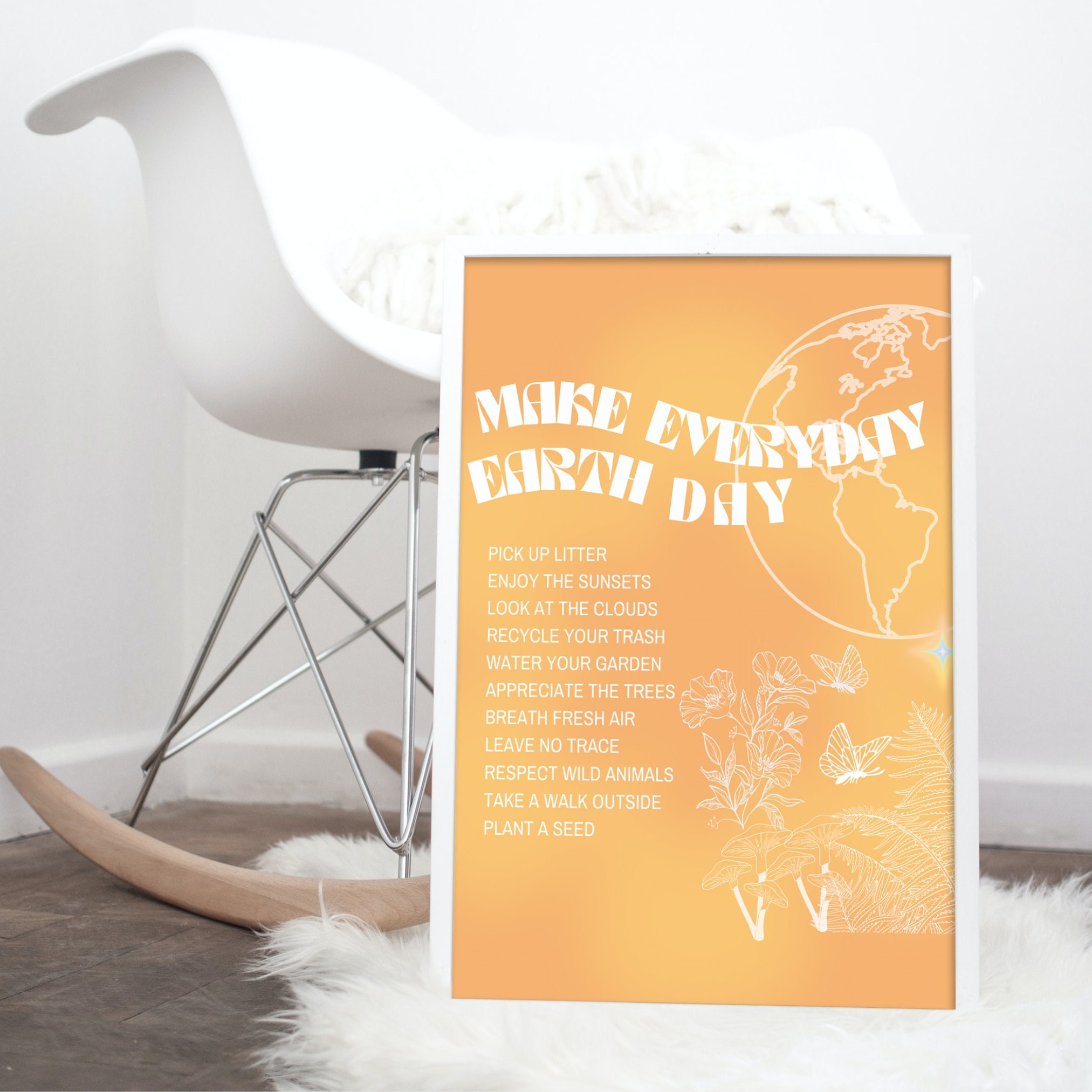 Make Everyday Earth Day Wall Dorm Art Aura Angel Numbers Boho Vibes ...