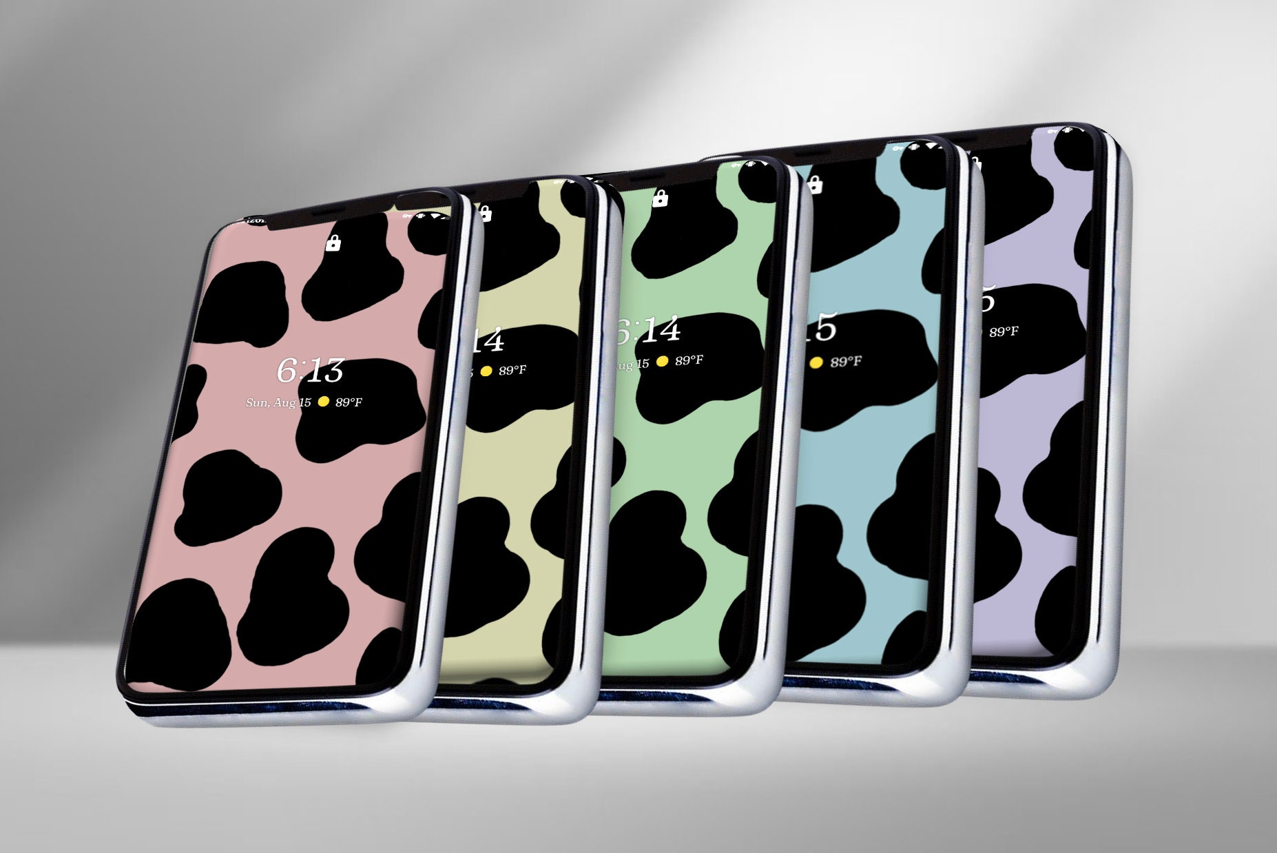 Rainbow Pastel Cow Print Wallpapers - Etsy