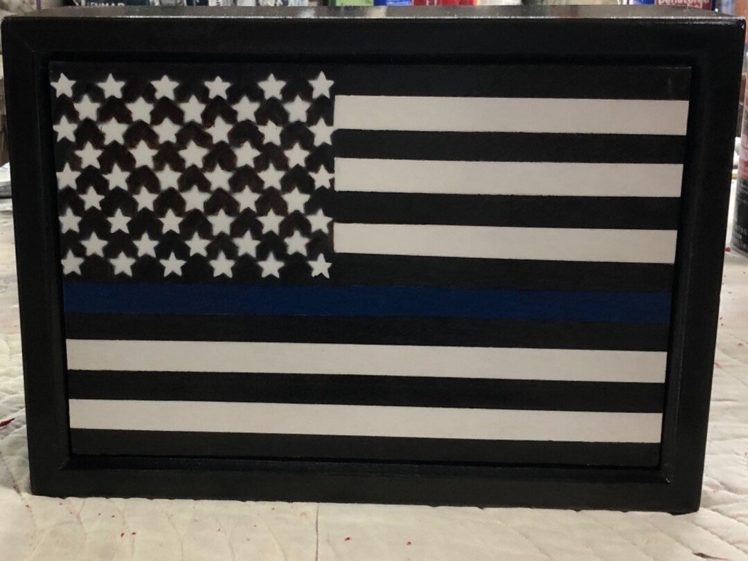 Blue Line Gun Storage Box - Etsy