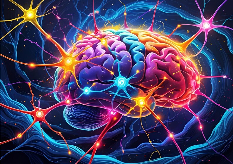 The Thinking Universe - Colorful Brain Art, Abstract Neuroscience Print ...