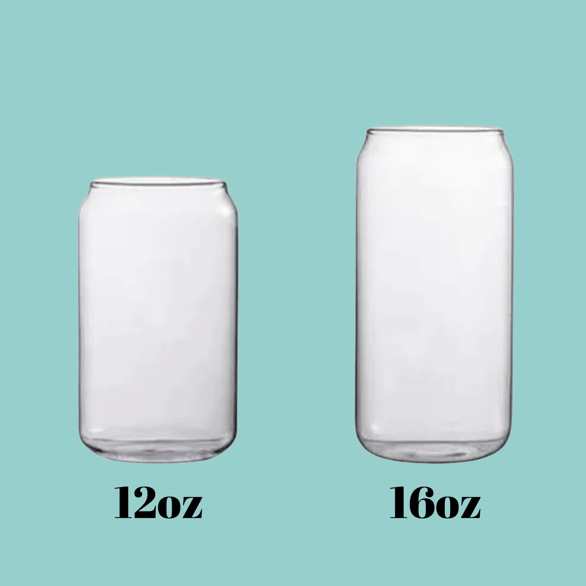 Set of 5 Blank 16 Oz Clear Can Shaped Glass Cup (sublimation Ready ...