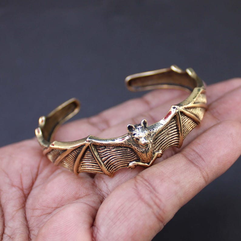 Brass Bat Cuff Bracelet Handmade Bangles Halloween Jewelry Brass ...