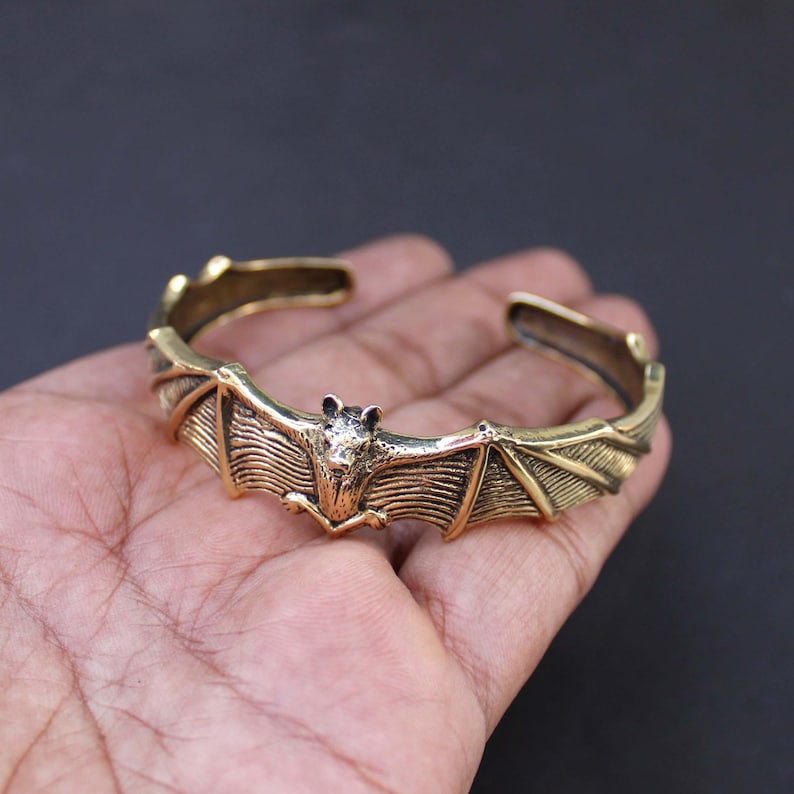 Brass Bat Cuff Bracelet Handmade Bangles Halloween Jewelry Brass ...