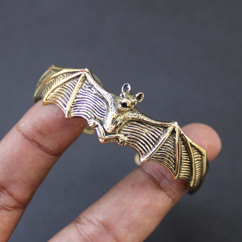 Brass Bat Cuff Bracelet Handmade Bangles Halloween Jewelry Brass ...