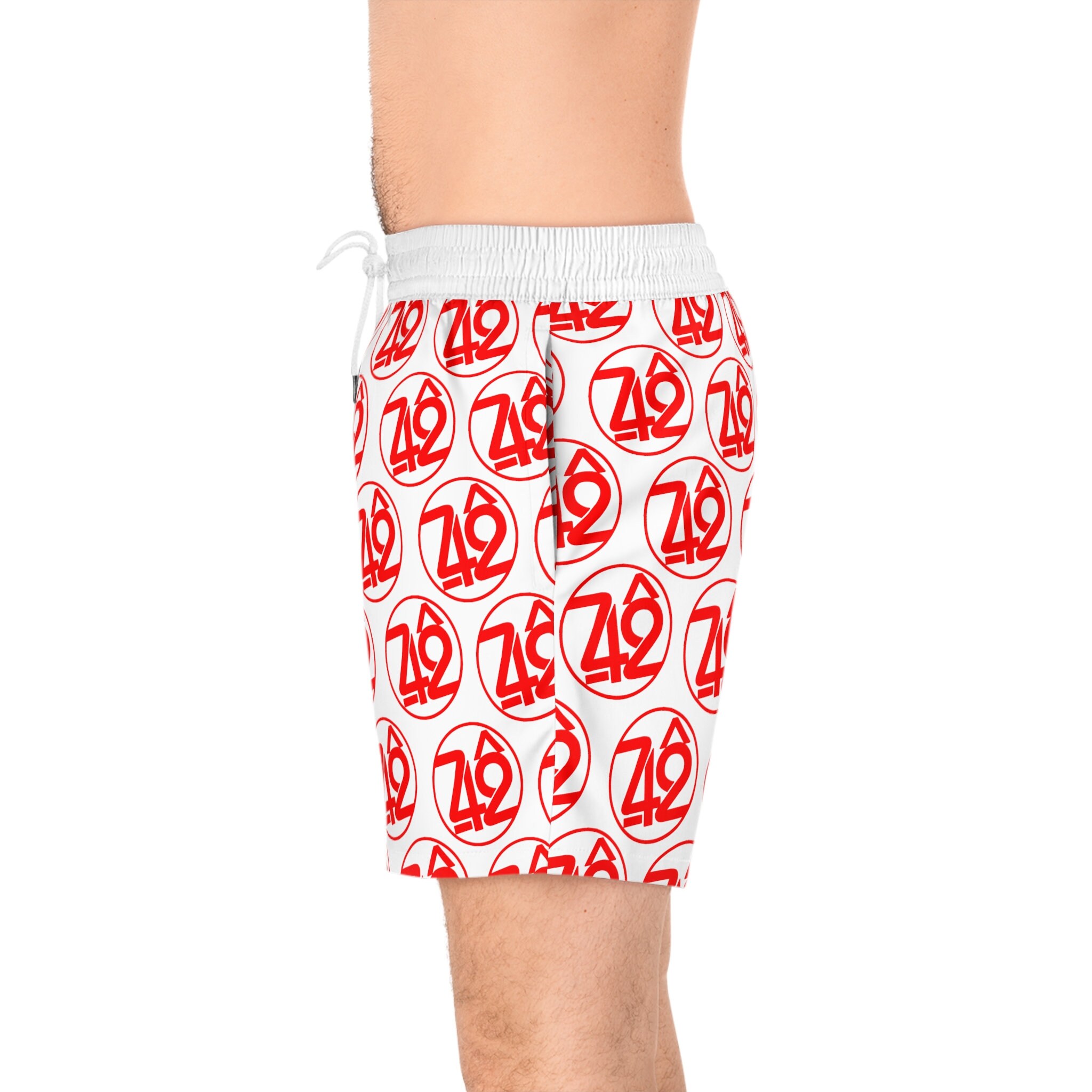 742 "circle" Long Swim Trunks (white) - Etsy