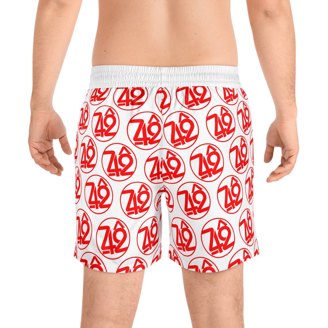 742 "circle" Long Swim Trunks (white) - Etsy