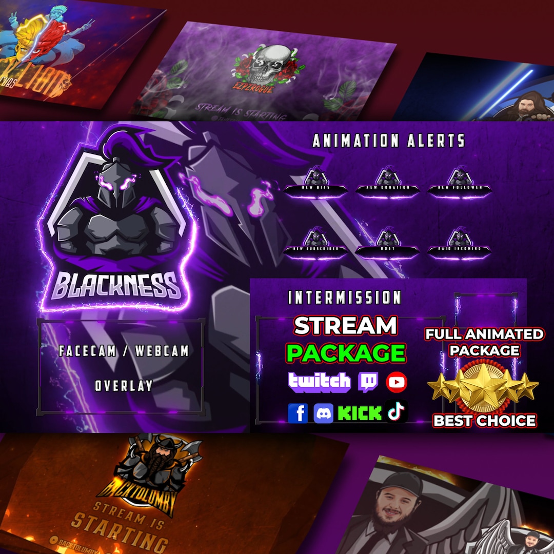 Custom Streaming Package for Twitch, Youtube - Animated Screens ...