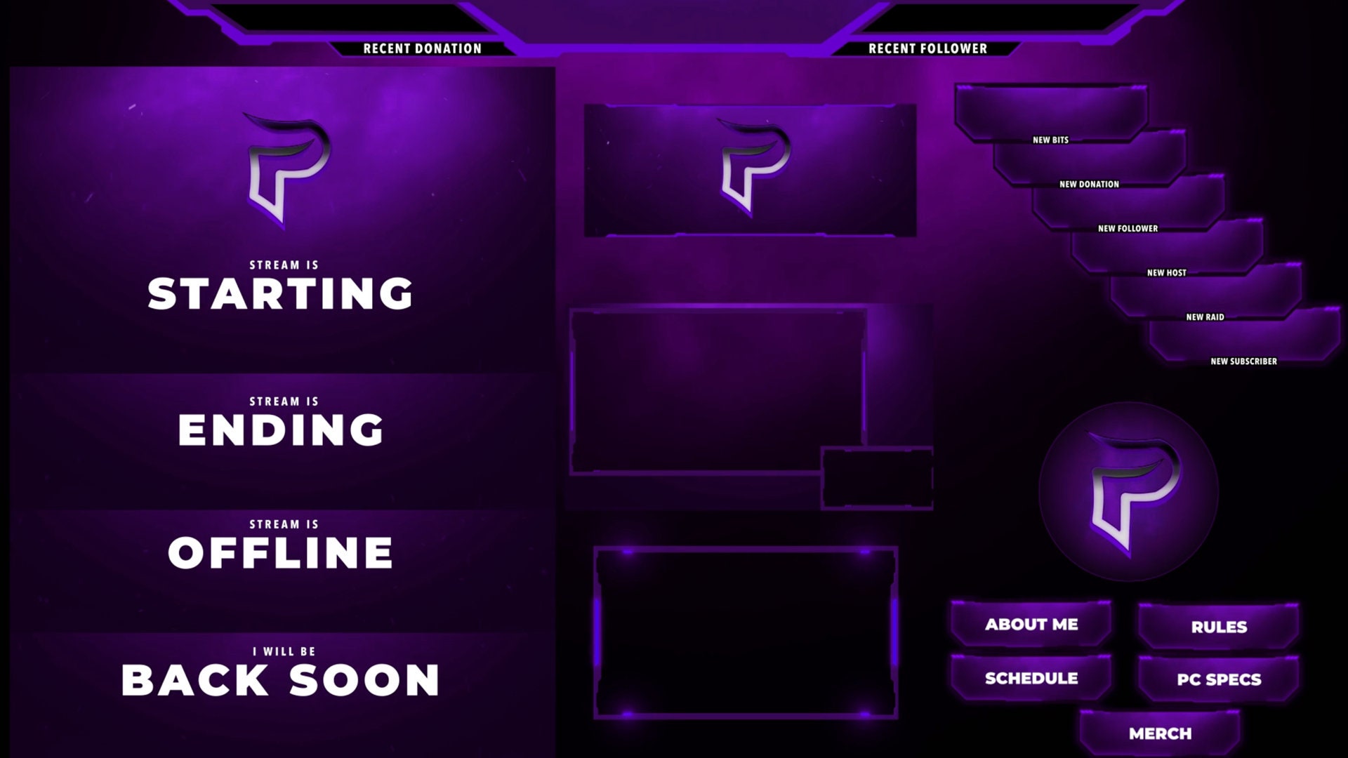 Custom Streaming Package for Twitch, Youtube - Animated Screens ...