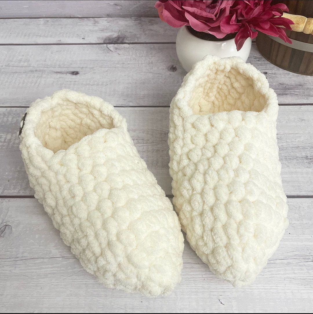 Hand Knitted House Slipper, Warm Crochet Slippers, Cozy Thick Slipper ...