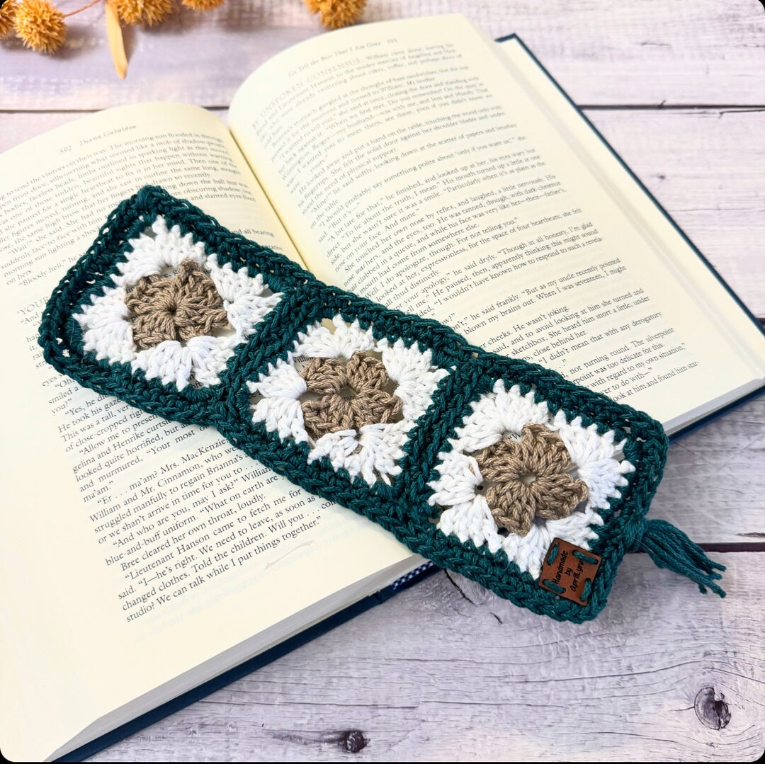 Crocheted Granny Square Bookmark, Handmade Bookmark, Book Marker, Gift ...