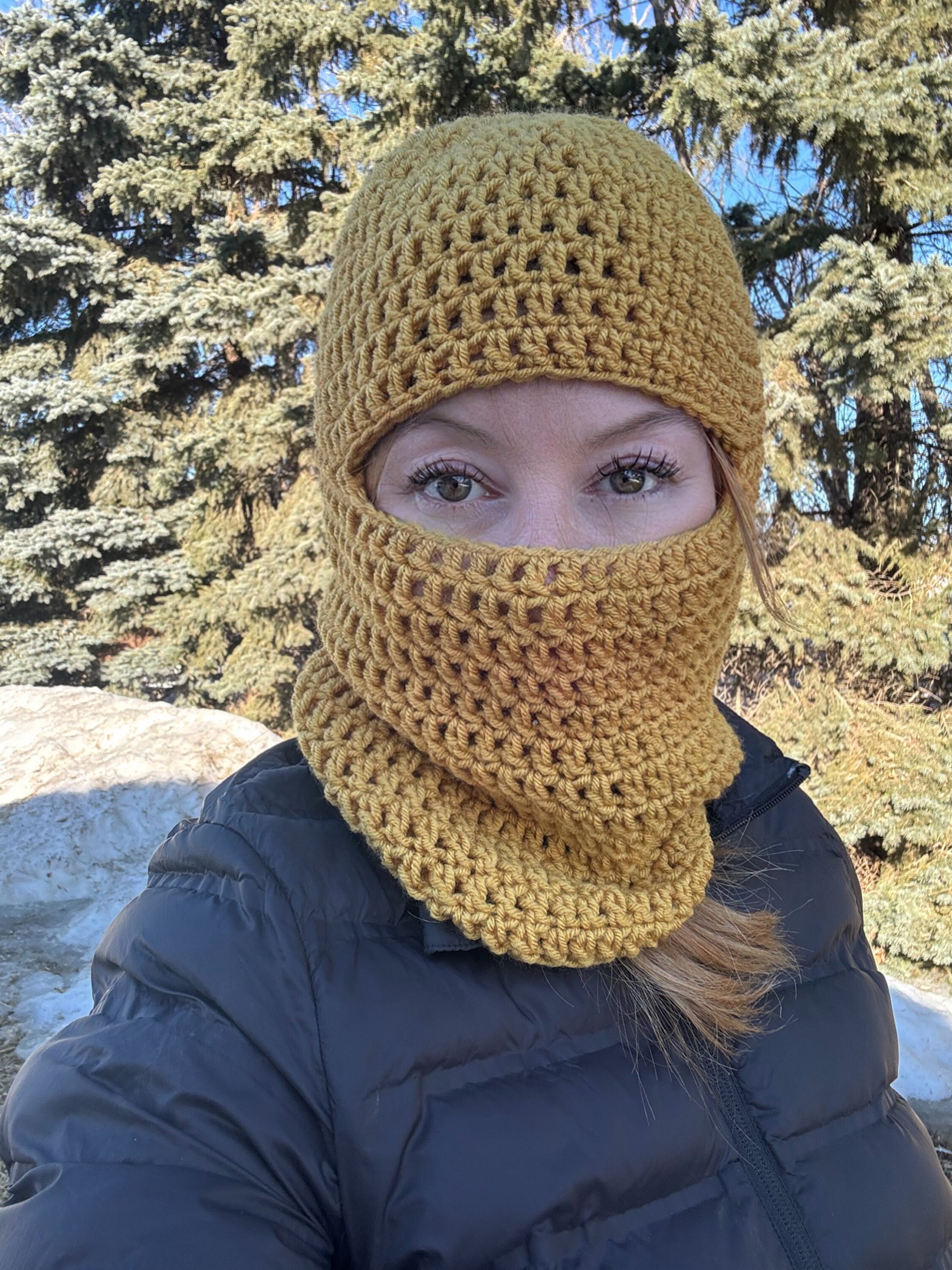 Handknit Winter Balaclavas for Whole Family, Crochet Unisex Full Face Beanie, Multi Wear Face ...