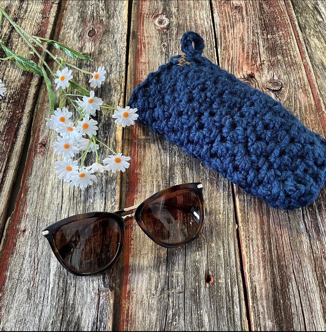Handmade Sunglasses Case Crochet Sunglass Case Eyewear Accessories Eye Glass Case Knit