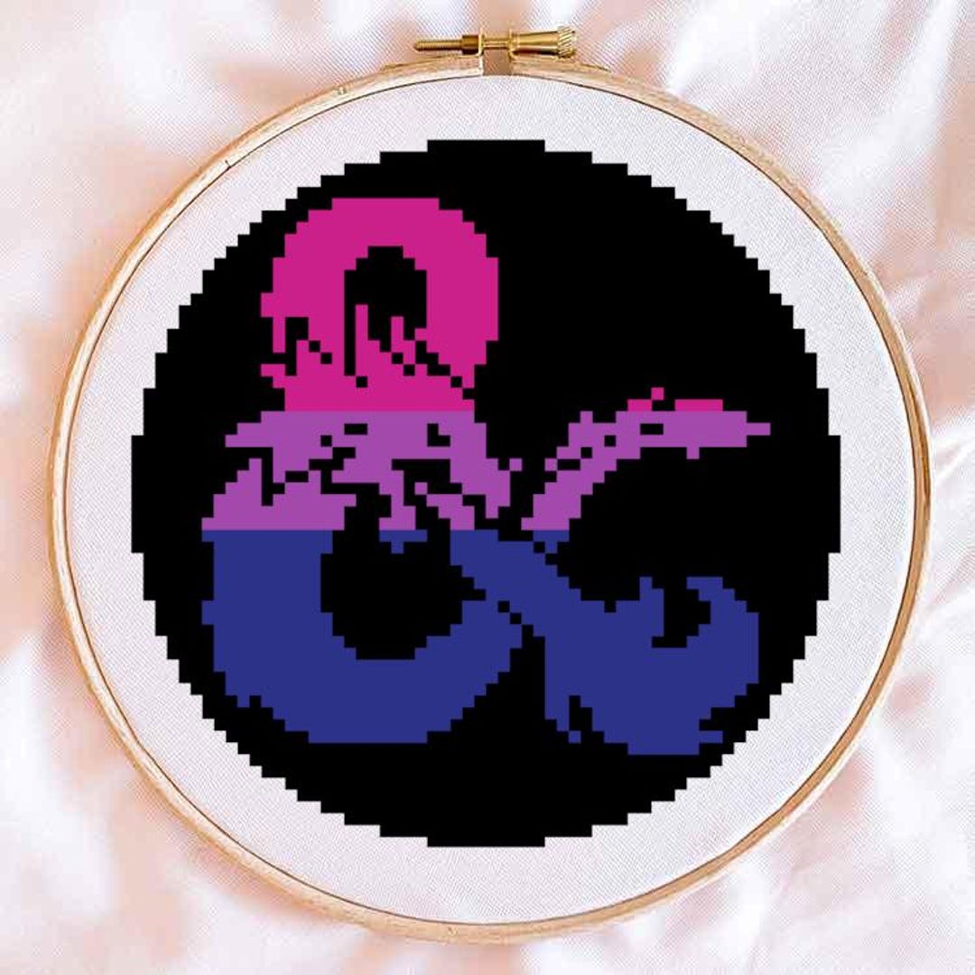 D&D Logo Bisexual Pride Flag Cross Stitch Pattern (PDF Download) - Etsy