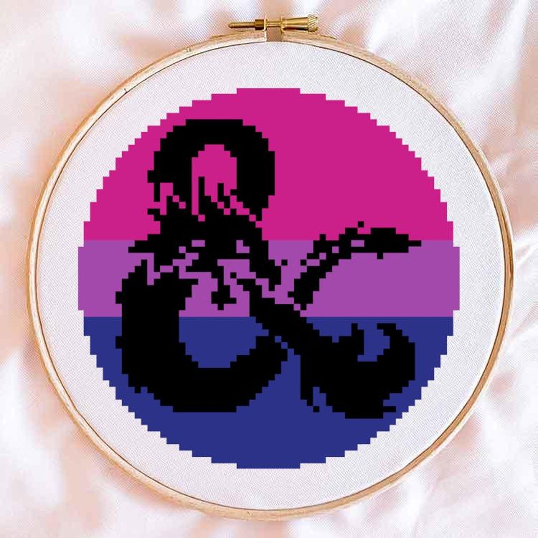D&D Logo Bisexual Pride Flag Cross Stitch Pattern (PDF Download) - Etsy
