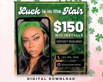 St Patricks Day Text Us Flyer, Boutique Template, Canva Template ...