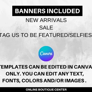 3 DIY Orange Black Fashion Boutique Website Banners, Canva Template ...